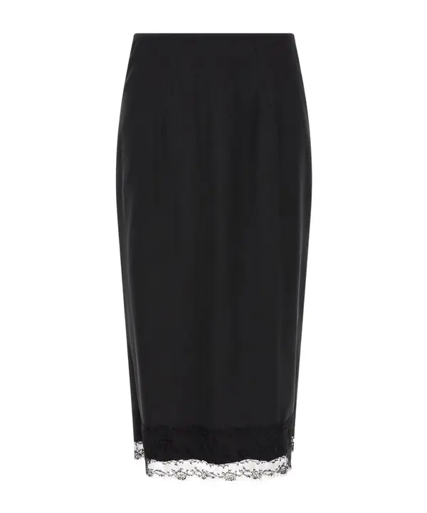 Ermanno Scervino Slim-fit Lace Skirt - Black