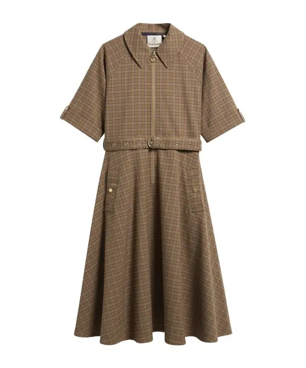 Barbour Plaid Dress - Brown