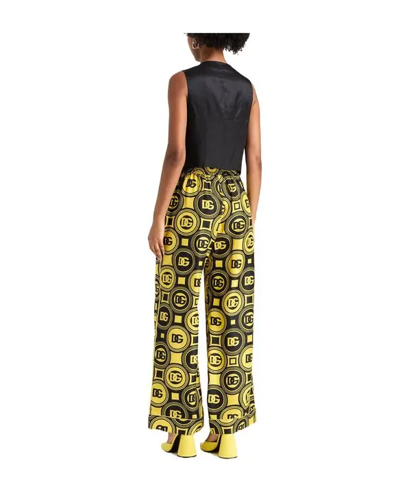 Dolce & Gabbana Monogram Print Wide Leg Trousers