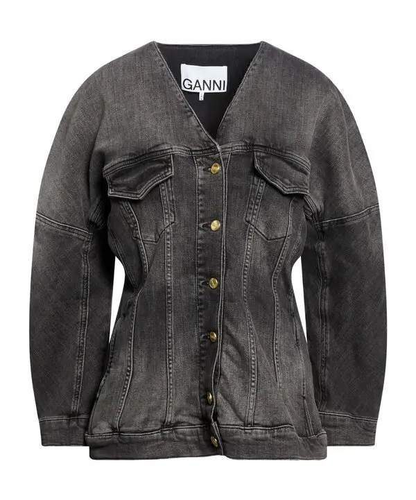 GANNI Denim Jackets - Black