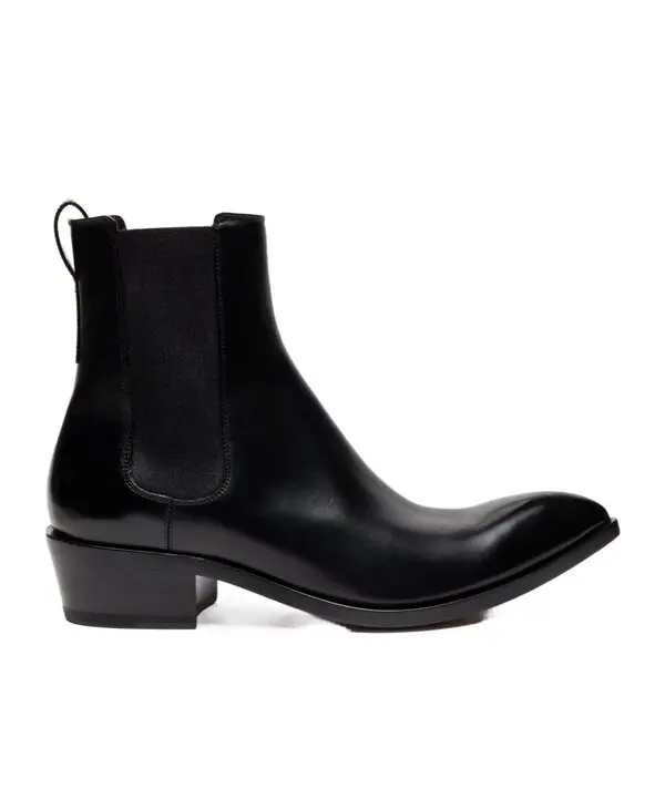 TOM FORD Burnished Leather Chelsea Boot - Black