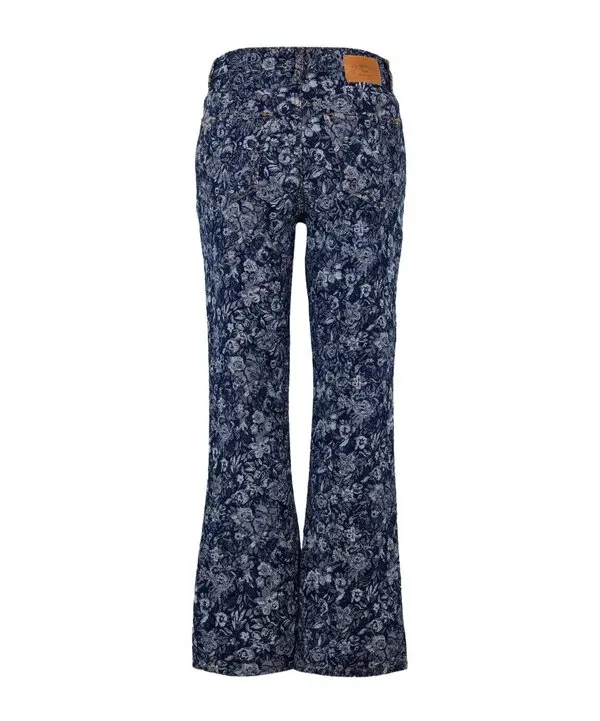 GANNI Floral Print Denim Jeans - No