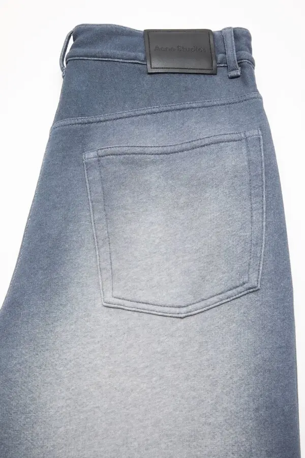 Acne Studios Wide Leg Fleece Trousers With Faded Finish