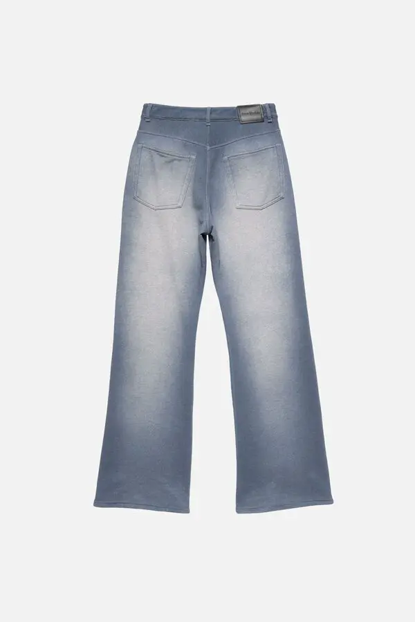 Acne Studios Wide Leg Fleece Trousers - Gray Blend