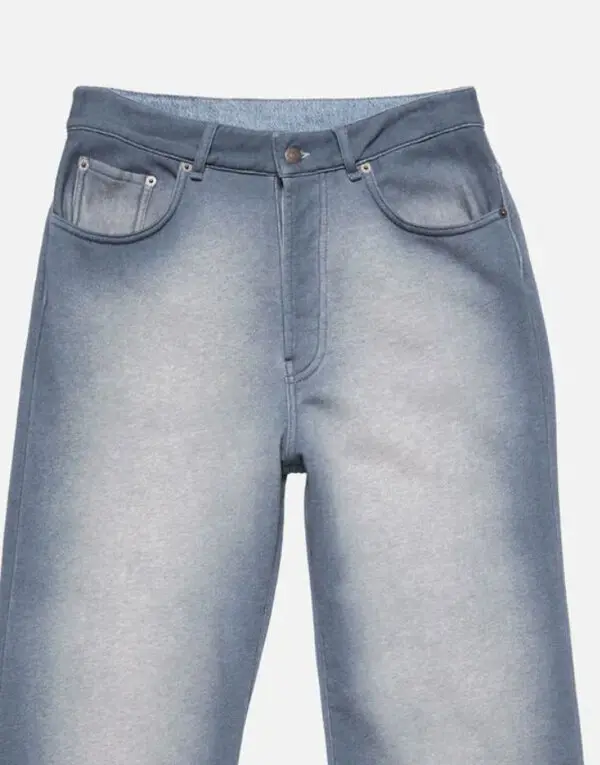 Acne Studios Wide Leg Fleece Trousers - Gray Blend