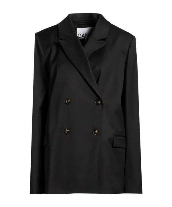 GANNI Double-breasted Blazer - Black