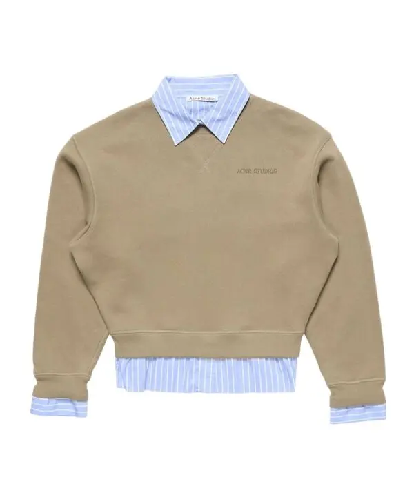 Acne Studios Faux-layered Sweatshirt - Beige/blue