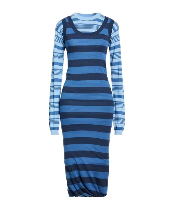 Marni Striped Long Sleeve T-shirt Dress - Blue