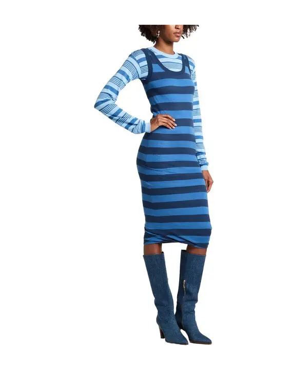 Marni Striped Long Sleeve T-shirt Dress
