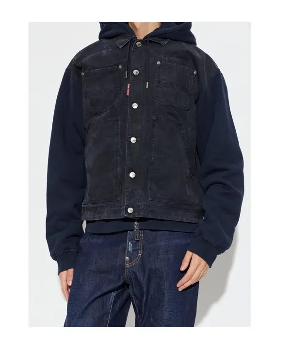 Dsquared2 Long Sleeve Denim Jacket With Hood