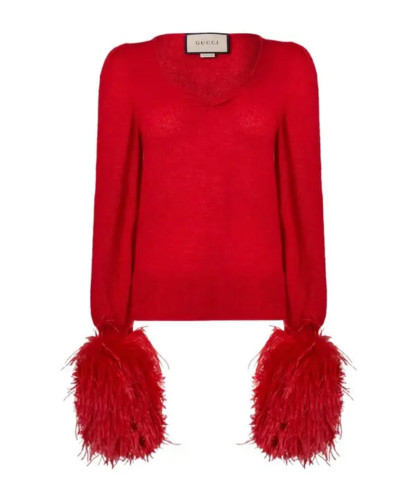 Gucci Casual Crewneck Sweater - Red