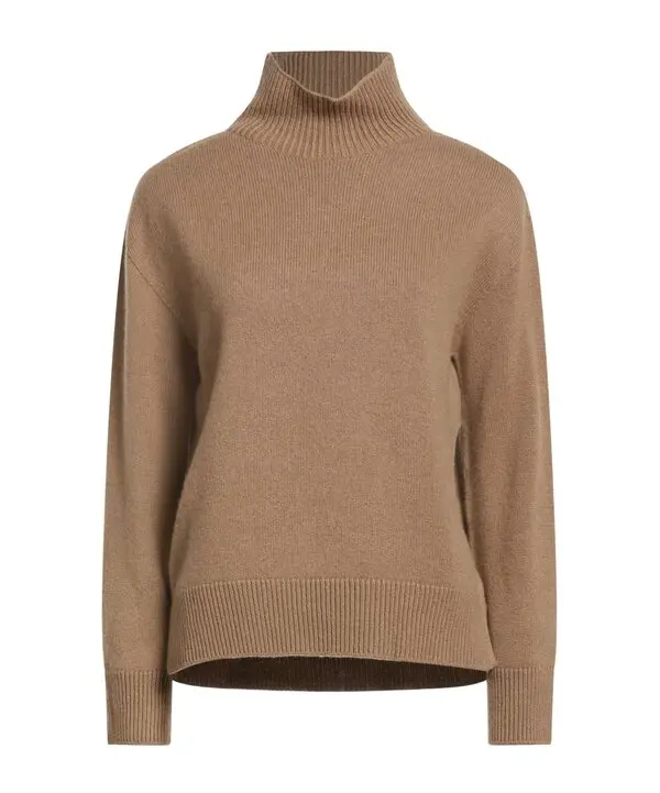 Max Mara Plain Color Polo Necks - Brown