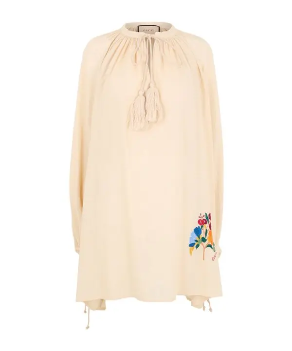 Gucci Long Sleeve Shirt With Tassel Tie