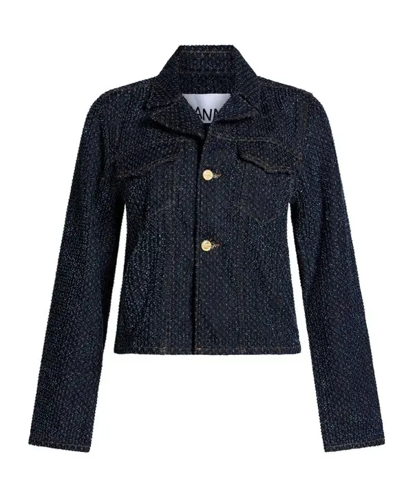 GANNI Denim Jackets - Black