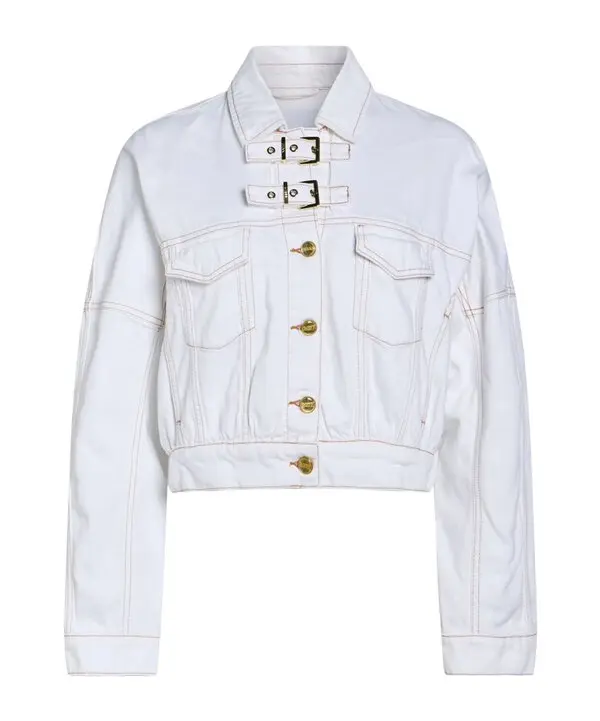GANNI Denim Trucker Jacket With Appliqués - No