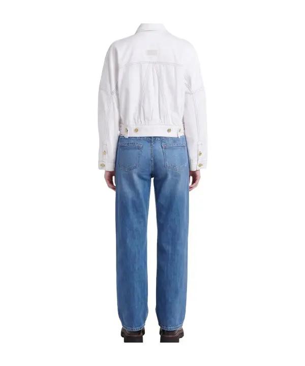 GANNI Denim Trucker Jacket With Appliqués