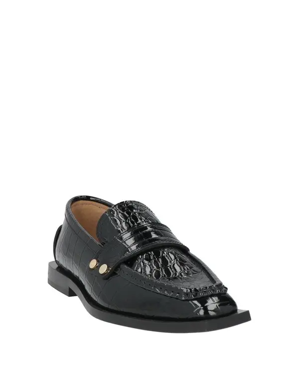 GANNI Crocodile-print Loafers
