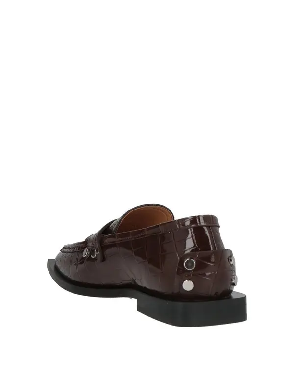 GANNI Crocodile-print Loafers