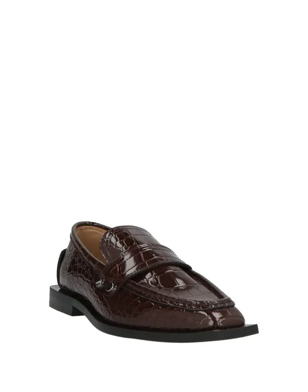 GANNI Crocodile-print Loafers