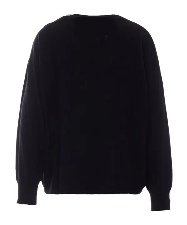 Liu Jo Long Sleeve Knit Top With Angled Shoulder Detail
