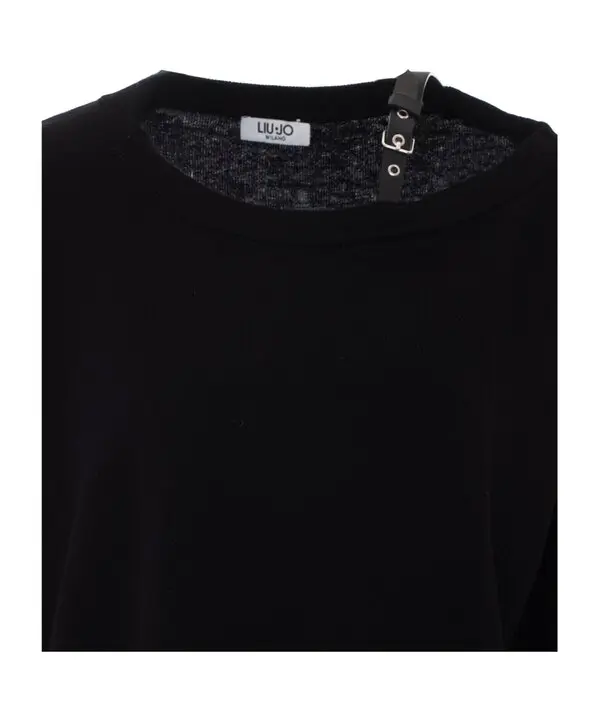 Liu Jo Long Sleeve Knit Top With Angled Shoulder Detail