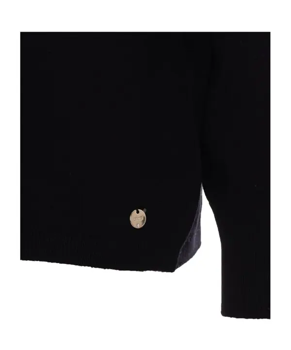 Liu Jo Long Sleeve Knit Top With Angled Shoulder Detail