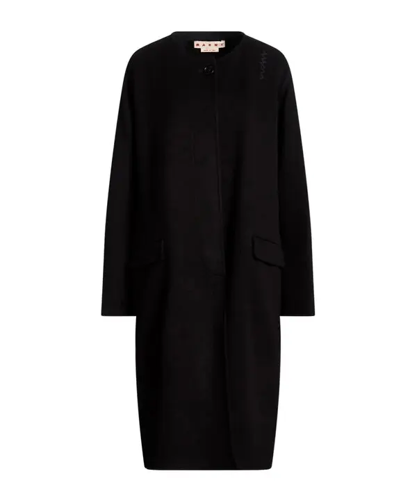 Marni Single-breasted Felt Coat - Black