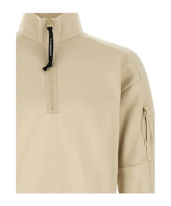 C.P. COMPANY Diagonal Raised Fleece Lens Half Zip Sweatshirt