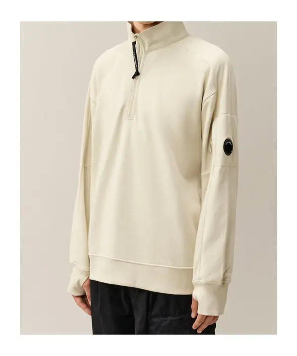 C.P. COMPANY Diagonal Raised Fleece Lens Half Zip Sweatshirt