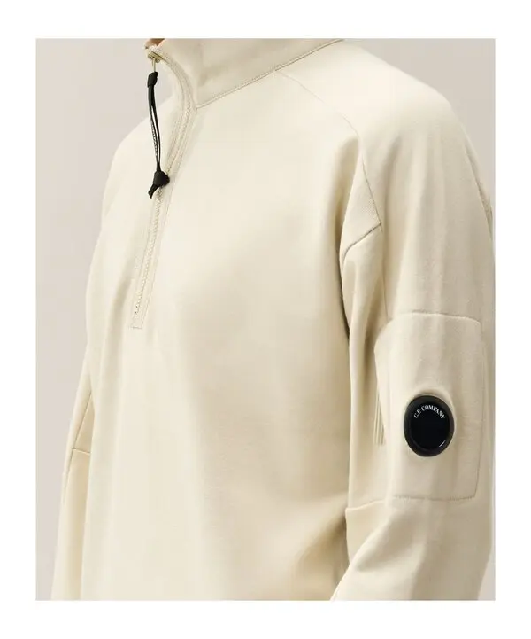 C.P. COMPANY Diagonal Raised Fleece Lens Half Zip Sweatshirt