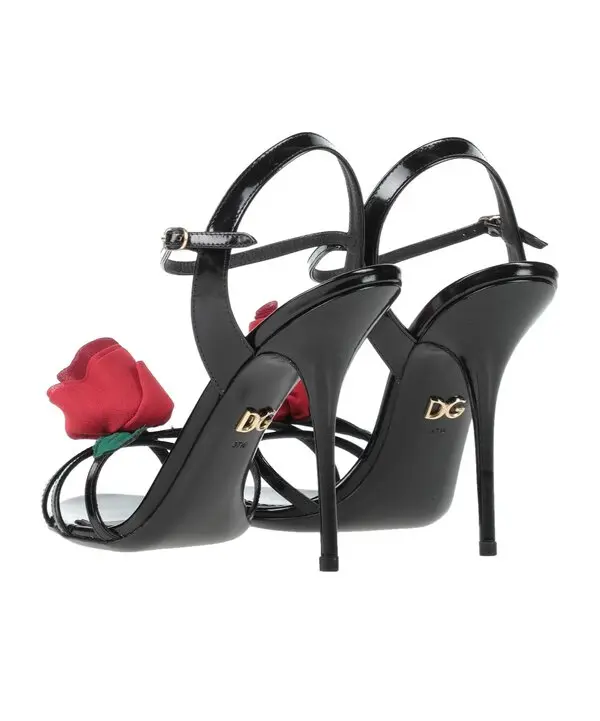 Dolce & Gabbana Stiletto Sandals With Floral Appliqu