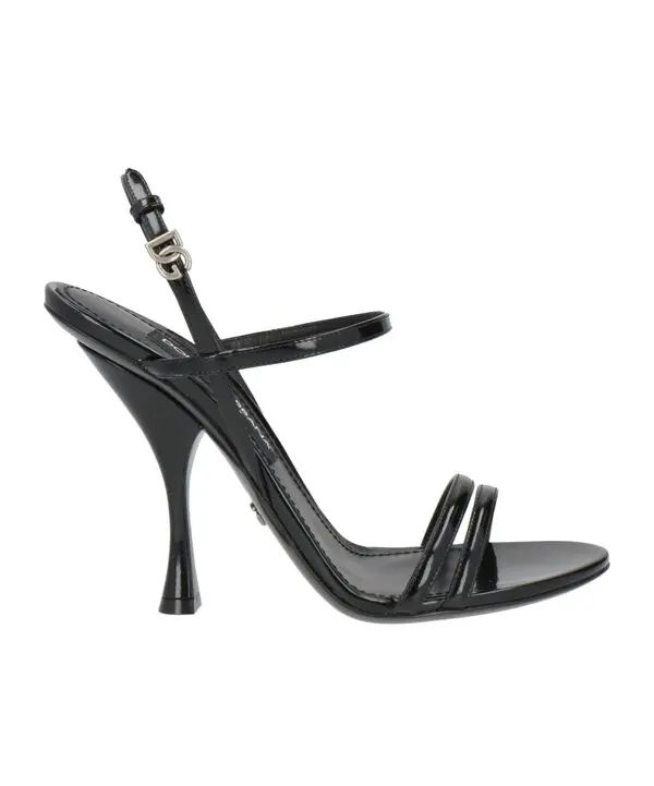Dolce & Gabbana Glossed Leather Slingback Sandals