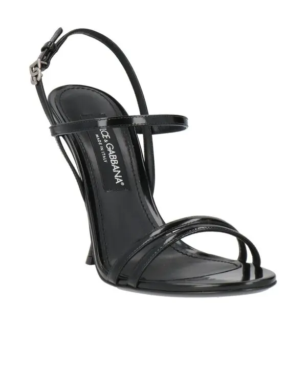 Dolce & Gabbana Glossed Leather Slingback Sandals