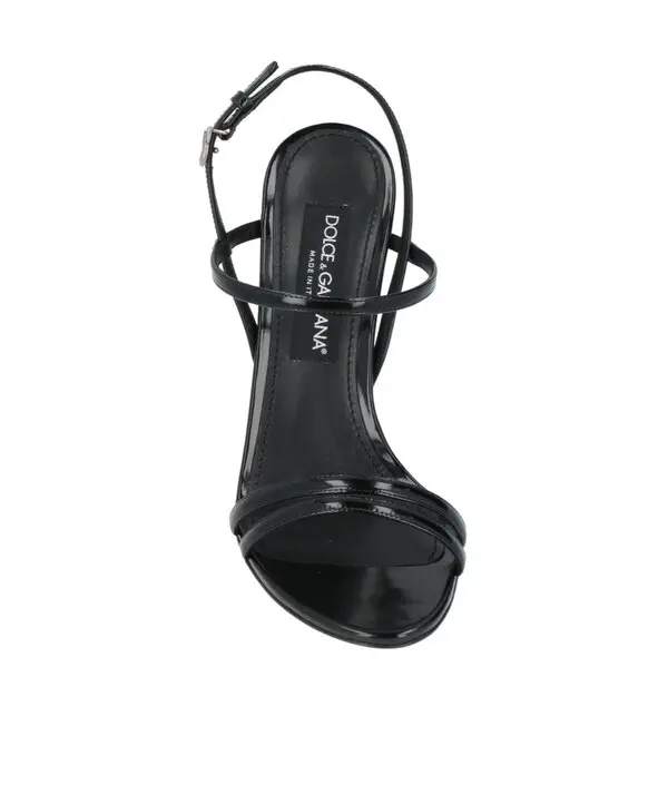 Dolce & Gabbana Glossed Leather Slingback Sandals