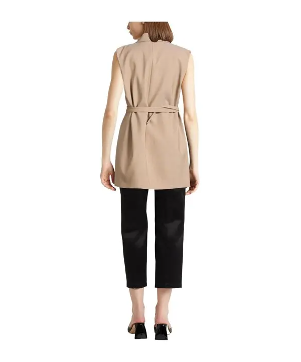 Sportmax Double-breasted Sleeveless Blazer With Belt