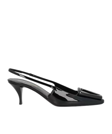 Saint Laurent Patent Leather Squaretoe High Heels - Black