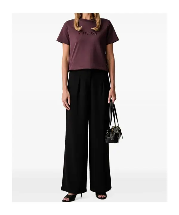 Pinko Embroidered Logo Cotton T-shirt