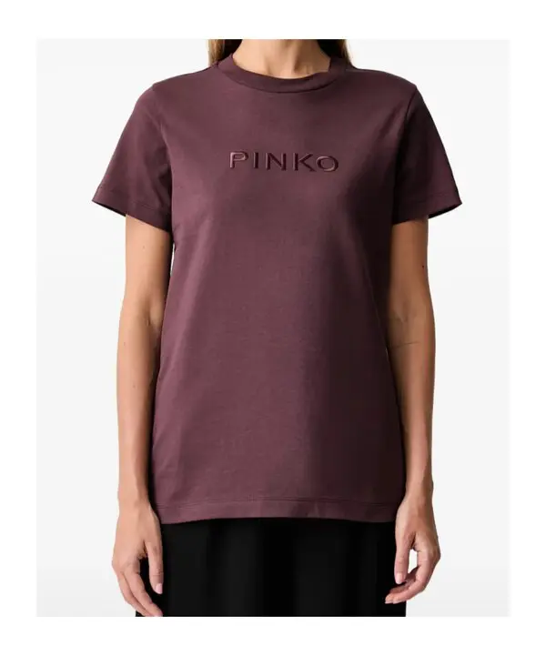 Pinko Embroidered Logo Cotton T-shirt