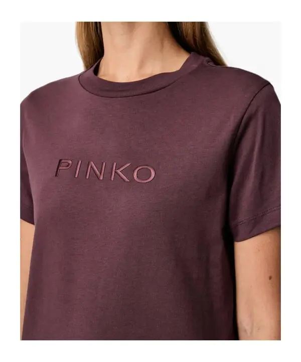 Pinko Embroidered Logo Cotton T-shirt
