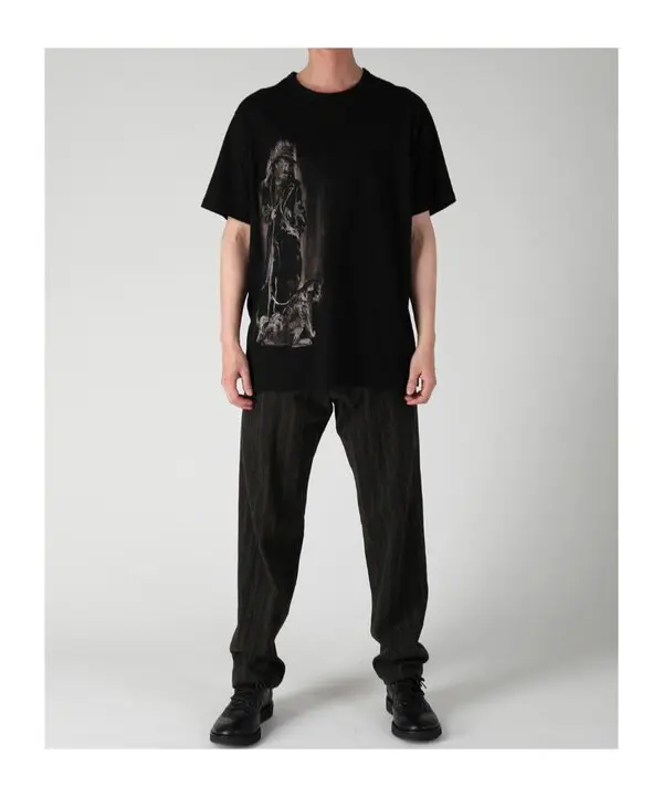 Yohji Yamamoto Cotton Single Jersey Round Neck Short Slv