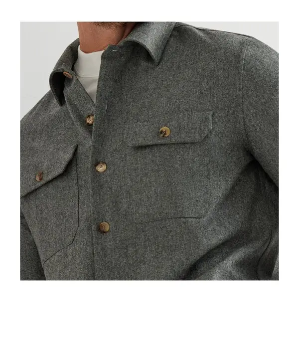 Brunello Cucinelli Flannel Double-pocket Shirt