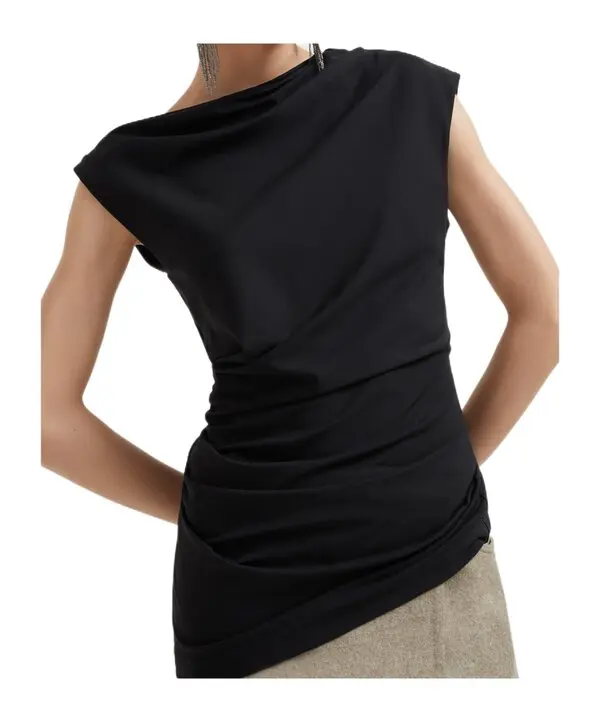 Brunello Cucinelli Asymmetrical Ruched Top
