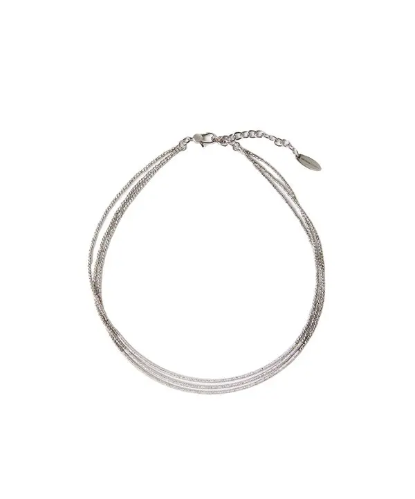 Brunello Cucinelli Sterling Silver Layered Necklace - Grey