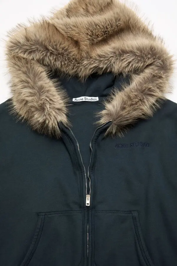 Acne Studios Sweater With Faux Fur Hood