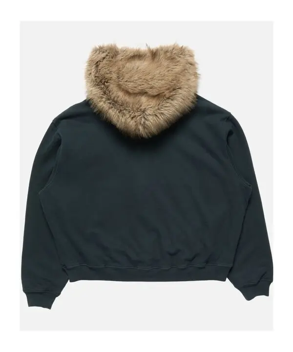Acne Studios Faux Fur Hooded Sweater - Deep Navy Blue