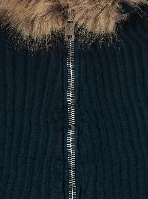 Acne Studios Faux Fur Hooded Sweater - Deep Navy Blue