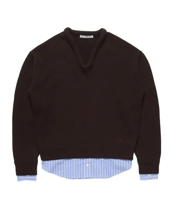 Acne Studios Layered Wool Sweater - Dark Brown