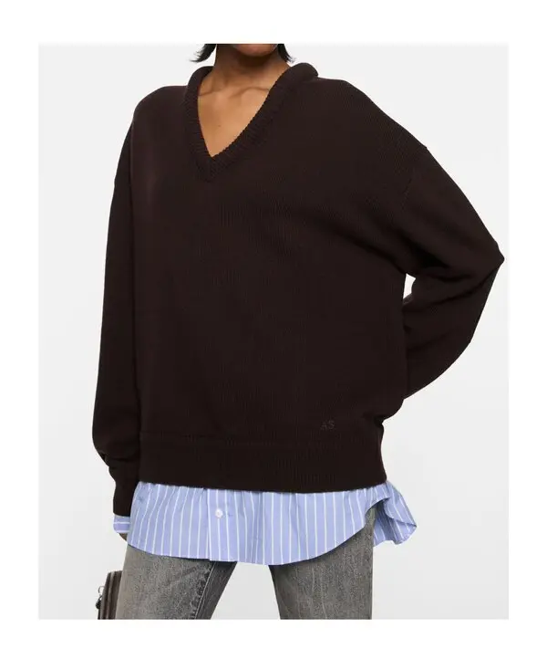 Acne Studios Layered Wool Sweater - Dark Brown