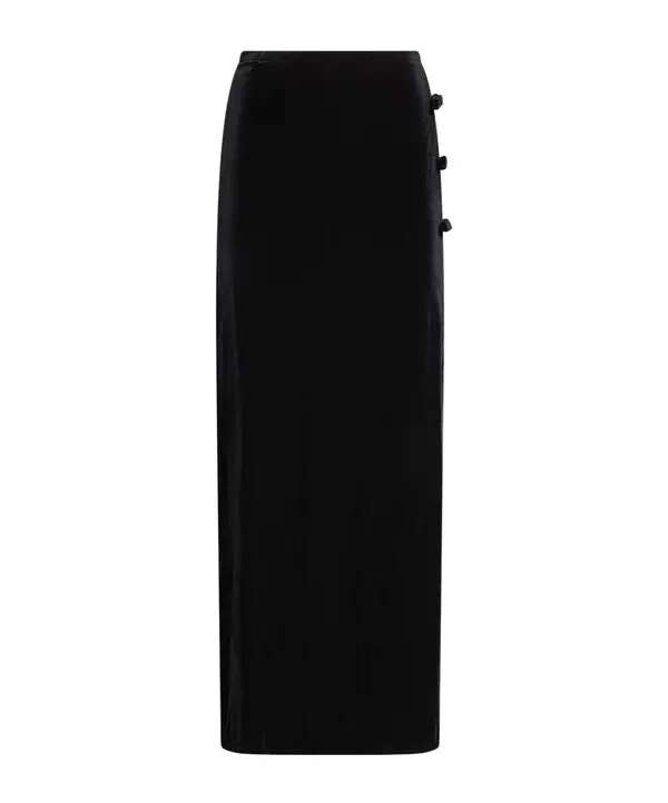 GANNI Velvet Pencil Skirt - Black