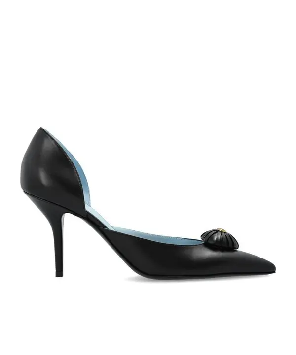 Valentino Garavani Embellished Pointed Toe Heeled Pumps - Black
